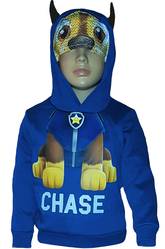 Paw Patrol Hoddie "CHASE" with mask and ears for boys and girls Dark ...